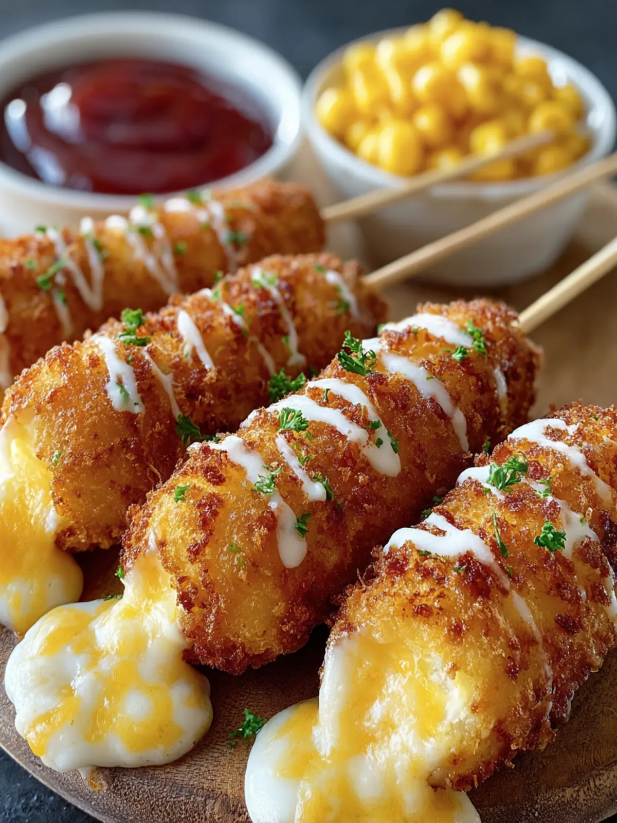 crispy cheese corn dogs